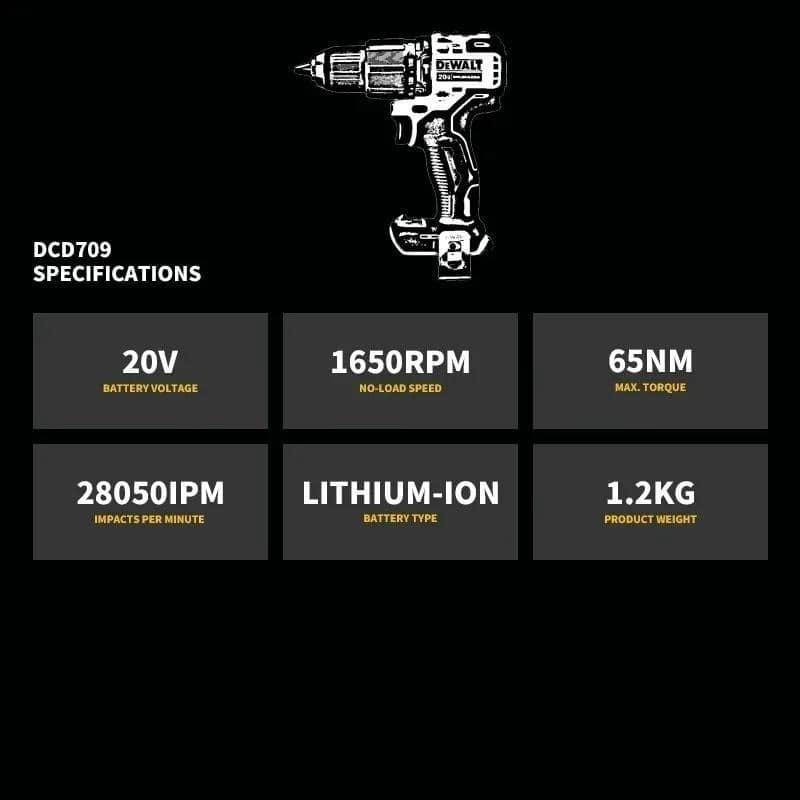 DEWALT DCD709 Akumulatorski udarni vrtalni vijačnik Ročno kompaktno ...